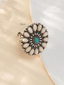 1pc Vintage Fashionable Plum Red Turquoise Ring For Women, Suitable As ...