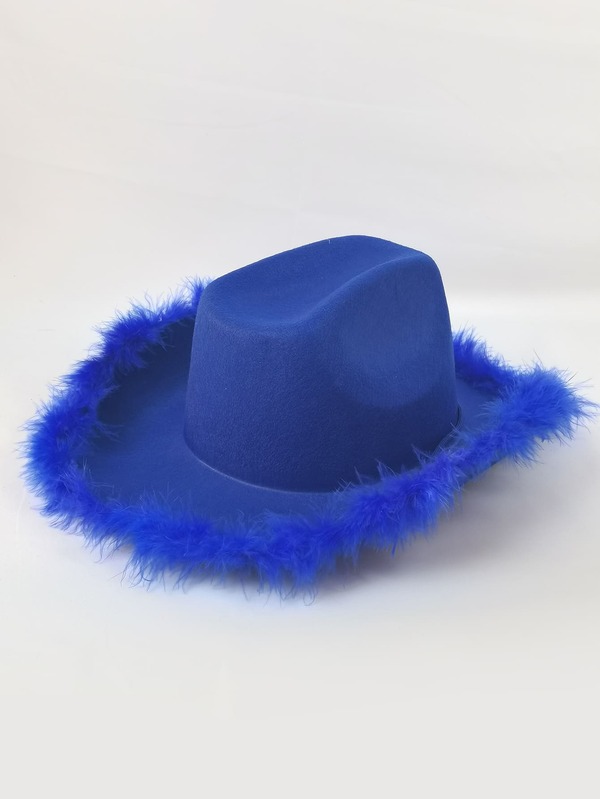Fuzzy Trim Cowboy Hat | SHEIN UK