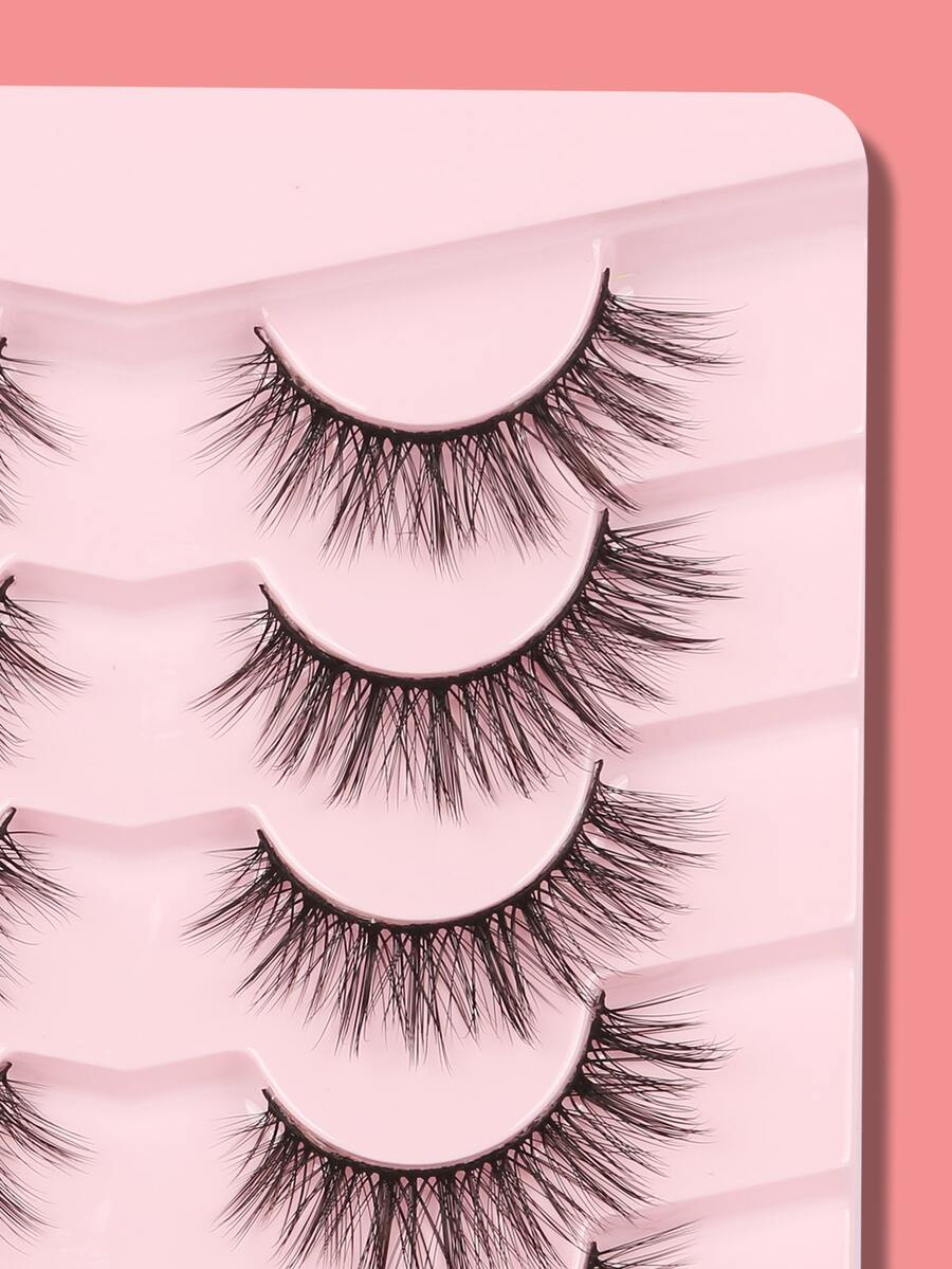 Separated False Eyelashes, 7 pairs of 14mm elegant cross-eye eyelashes ...