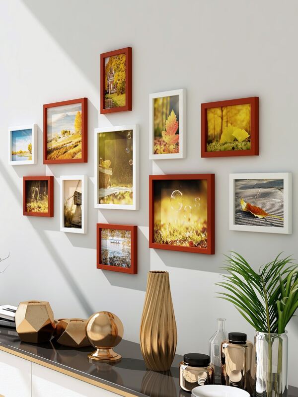 11pcs/set PS Photo Frame With Inner Paper, Poster Display Stand Frame ...