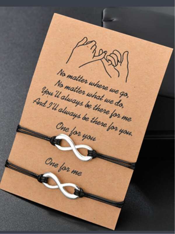 2pcs/set Infinity Decor Bracelet Best Friends Couple Bracelets Set ...