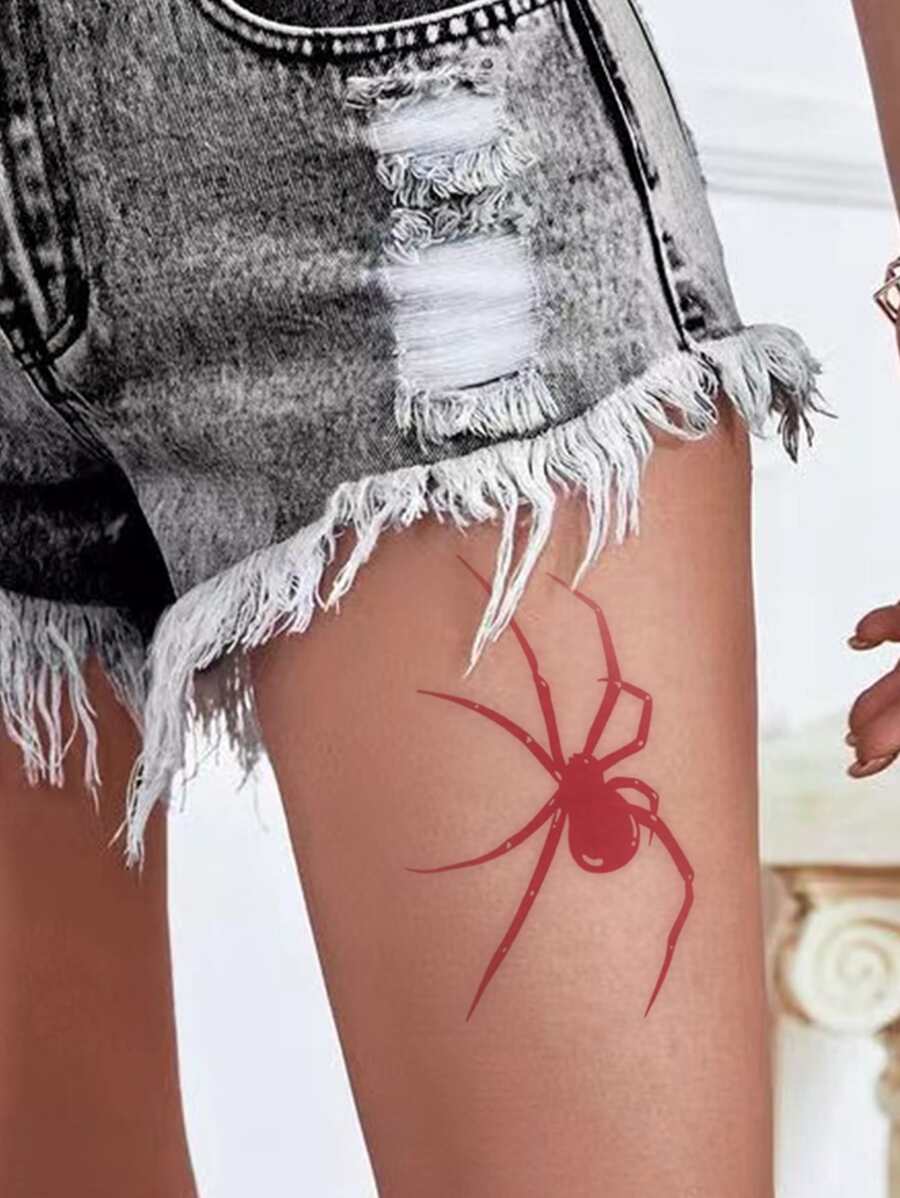 Halloween Tattoo Sticker Kits,4 sheets Spider Pattern Temporary Tattoos ...