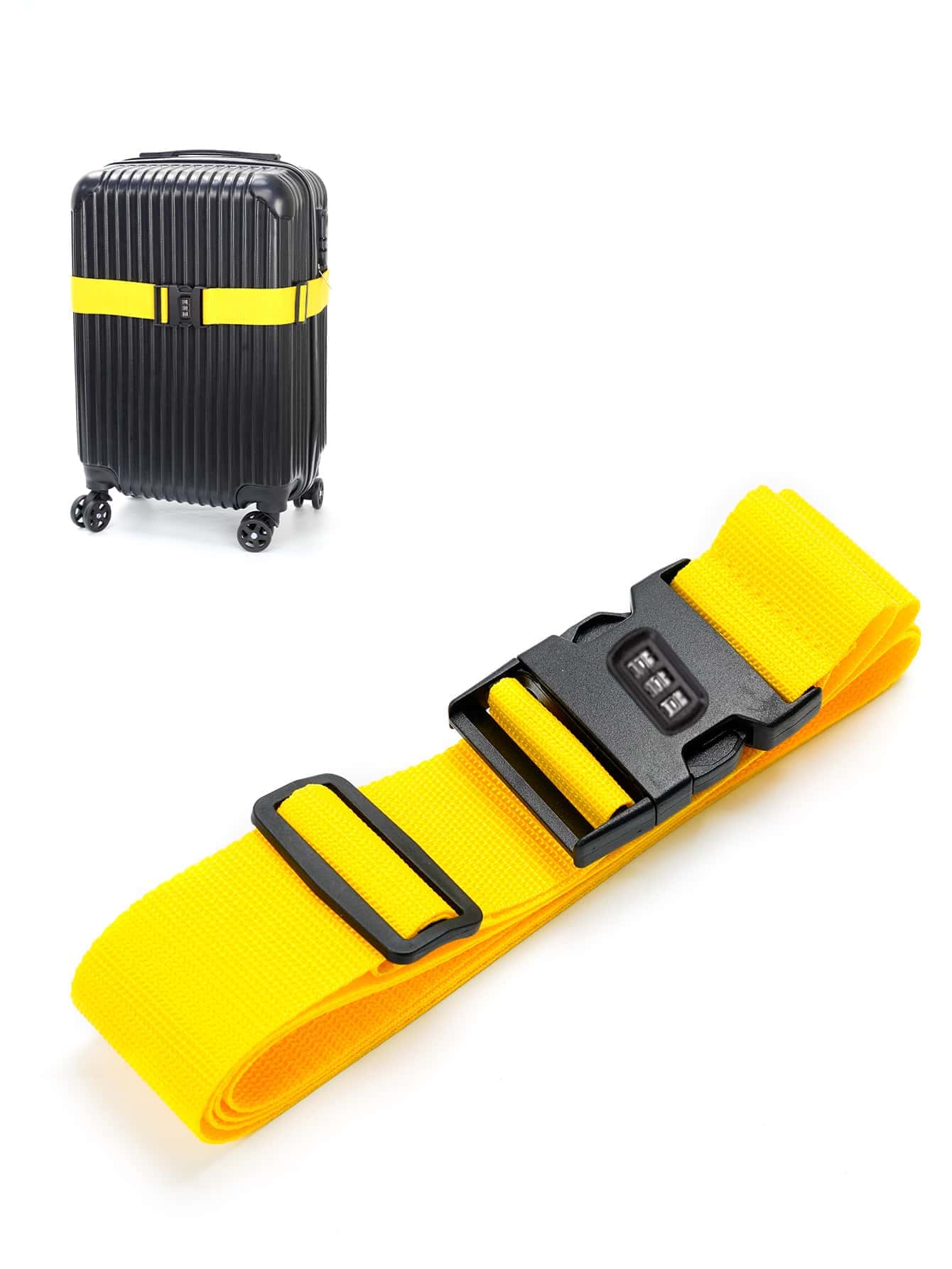 Minimalist Luggage Strap With Password Buckle Lock Yellow Suitcase ...
