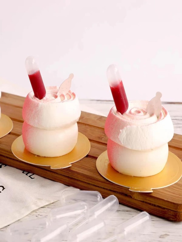 50pcs/set Plastic Disposable Cake Pipette, Simple Clear Plastic Cream ...