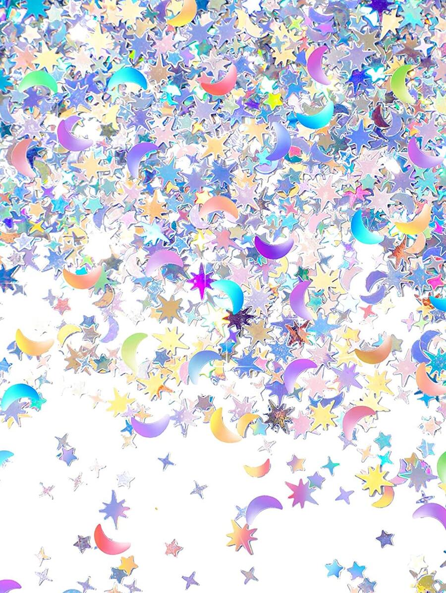 2000pcs/set Paper Throwing Confetti, Creative Moon & Star Design ...