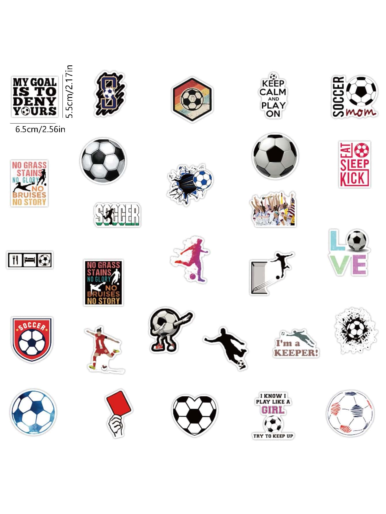Soccer Waterproof Vinyl Decals, Soccer Stickers, For Water Bottles ...
