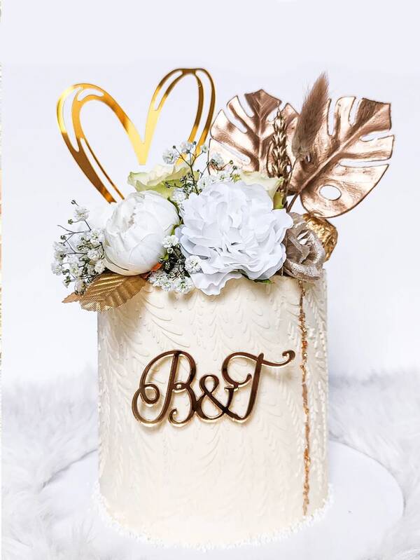 1pc PMMA Cake Topper, Modern Heart Shaped Cake Top Decoration For Party ...