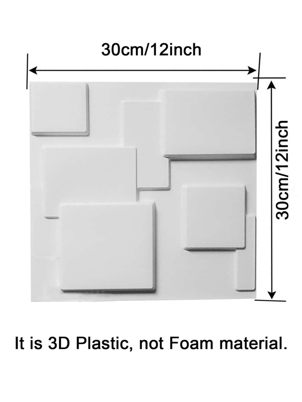 1pc Geometric Textured 3D Wall Paper, 30x30cm 3D Wall Panel Sticker For ...