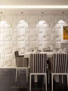 1pc Geometric Textured 3D Wall Paper, 30x30cm 3D Wall Panel Sticker For ...