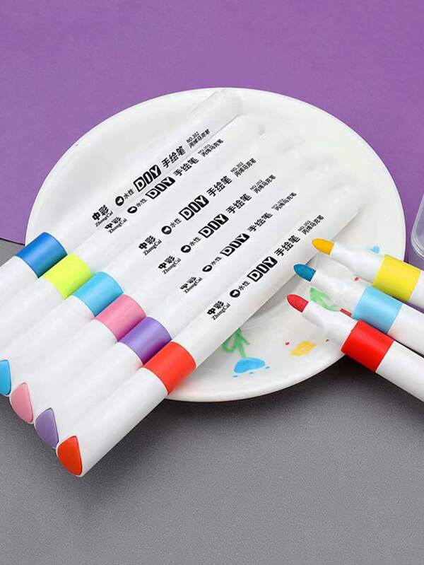 24pcs Mixed Color Marker Pen, Simple Multi-purpose Permanent Marker For ...