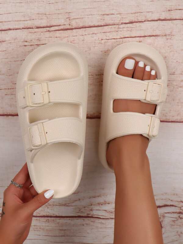Women Buckle Decor Slides, EVA Fashion Slides | SHEIN USA