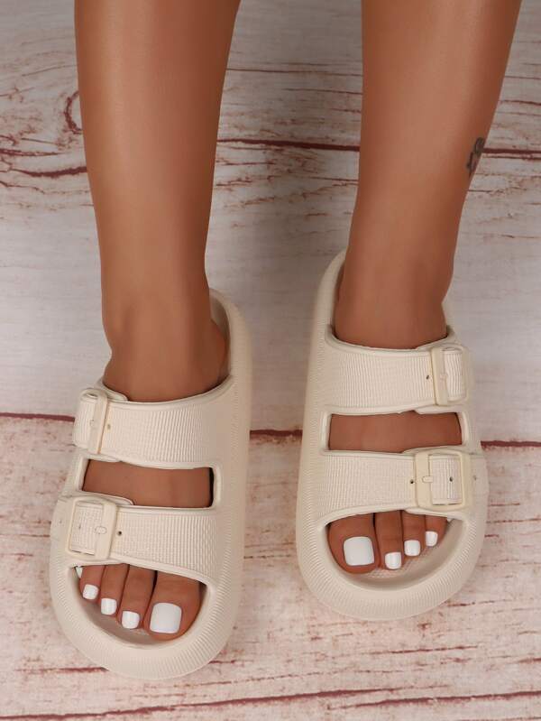 Women Buckle Decor Slides, EVA Fashion Slides | SHEIN USA