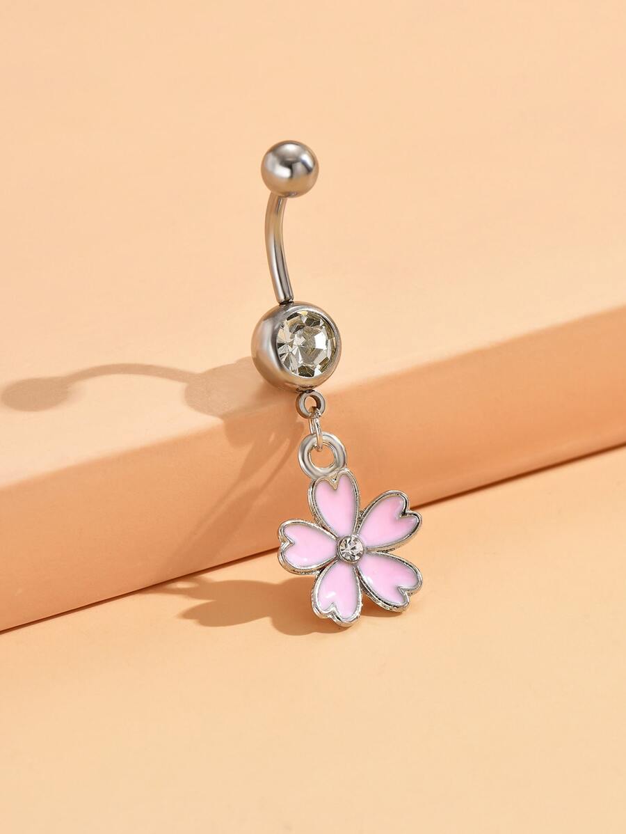 Flower Decor Navel Belly Ring | SHEIN USA