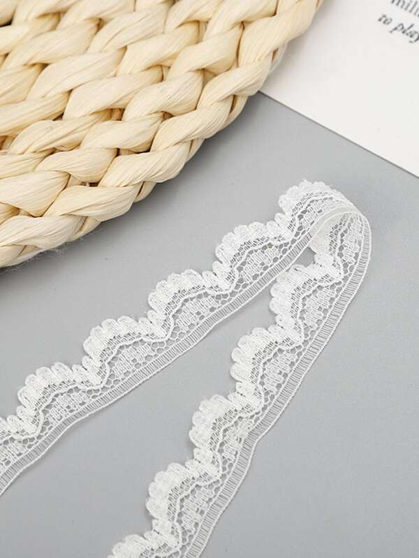 1pc 1m Polyamide DIY Webbing Lace, White Lace Trim For Curtain ...