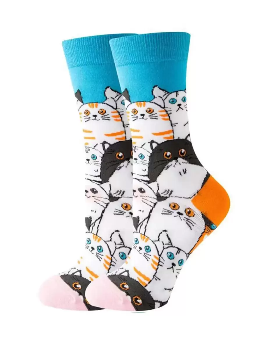 Men Cartoon Cat Pattern Crew Socks | SHEIN USA