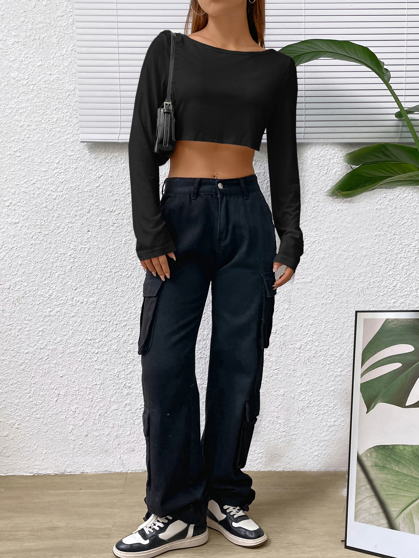 Shein Ezwear Camiseta Cortada Sólido Shein Brasil
