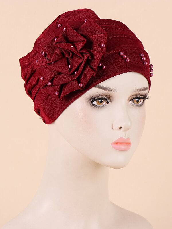 Flower & Faux Pearl Decor Head Wrap | SHEIN USA