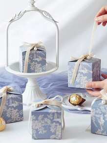 5pcs/set Paper Gift Box, Modern Bird & Floral Pattern Gift Packaging ...