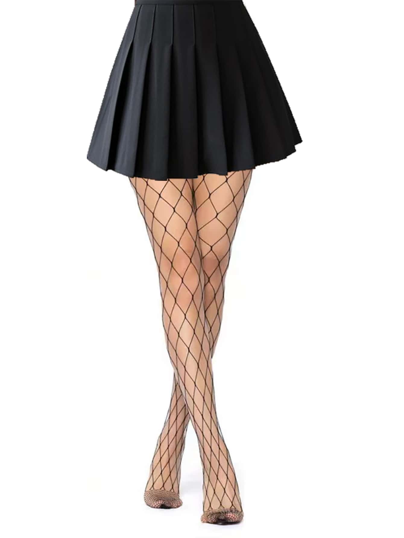 1pair Women Solid Fashion Style Fishnet Tights | SHEIN USA