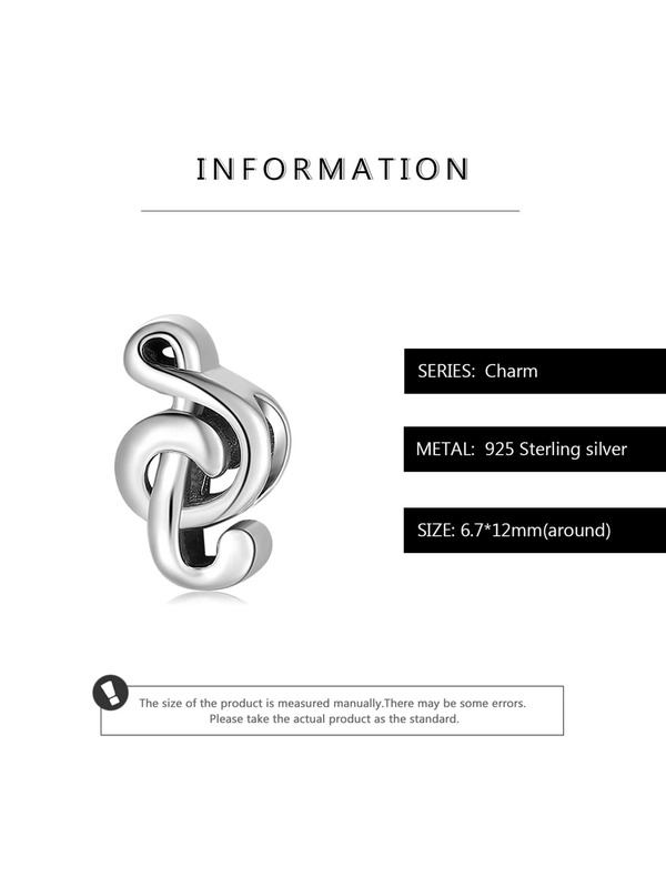 Musical Note Design Silver DIY Bead | SHEIN USA