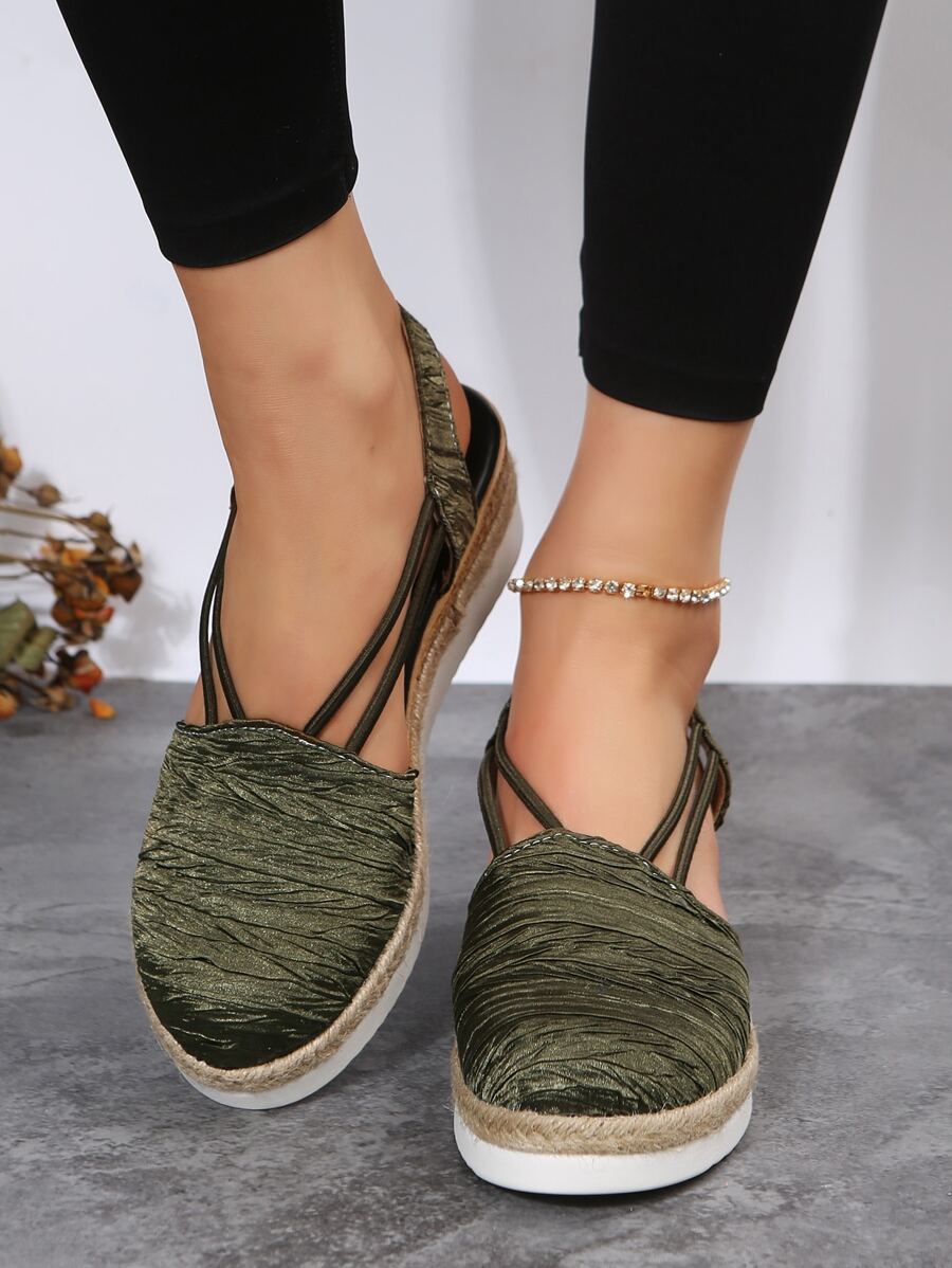 Women Espadrille Sole Wedge Shoes, Vacation Outdoor Fabric Court Wedges ...