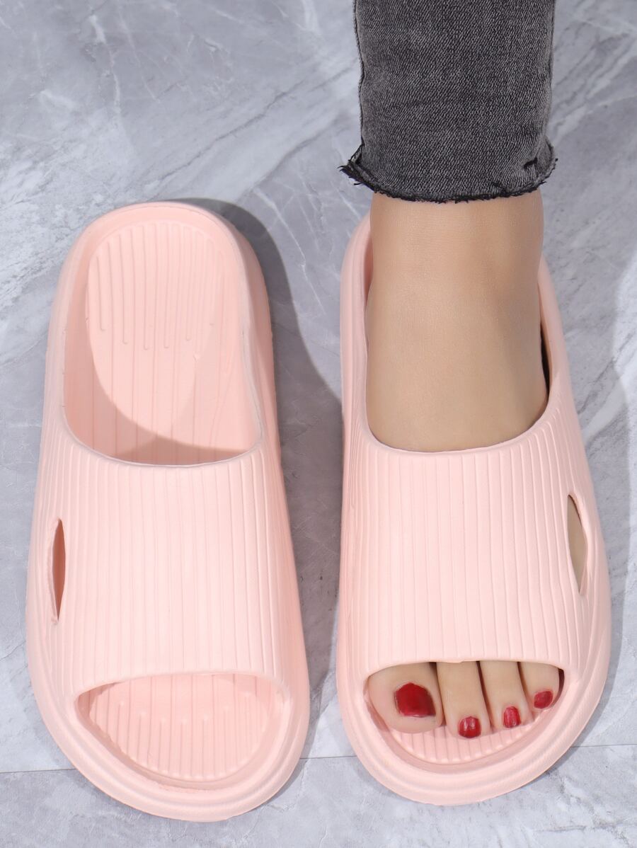Women Single Band Slides, Preppy Pink EVA Slides | SHEIN USA