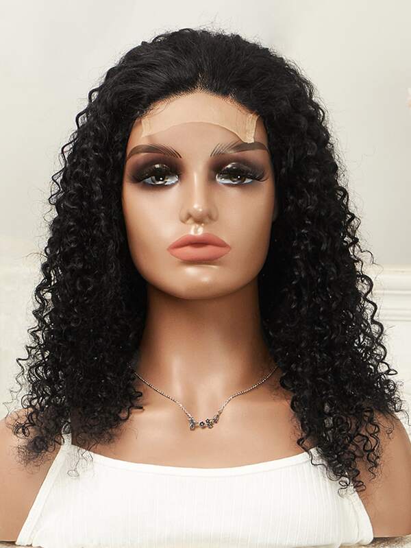 Perruque dentelle transparente crépue bouclée 4 X 4 en dentelle ...