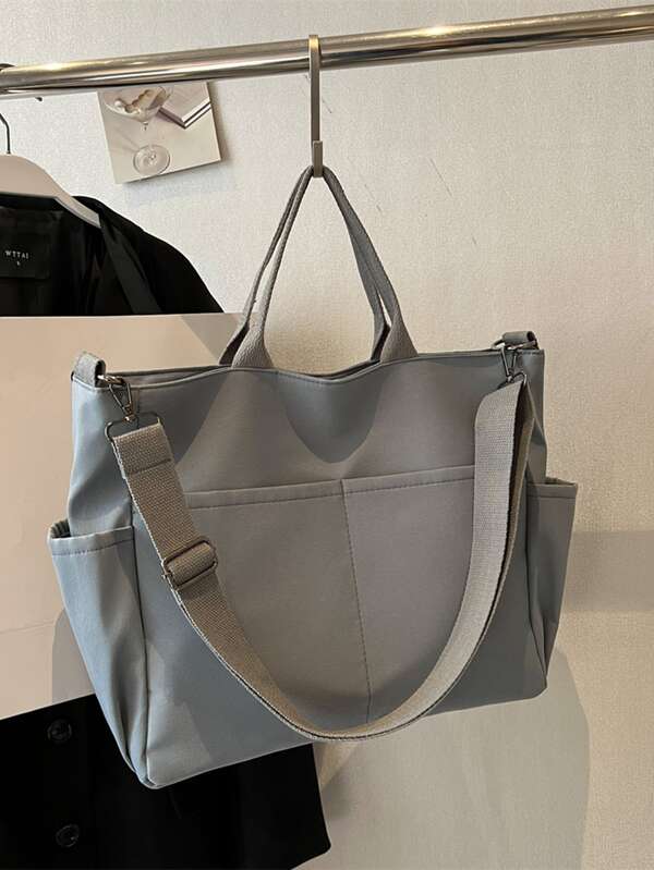 Minimalist Unisex Shopper Bag Double Handle | SHEIN USA