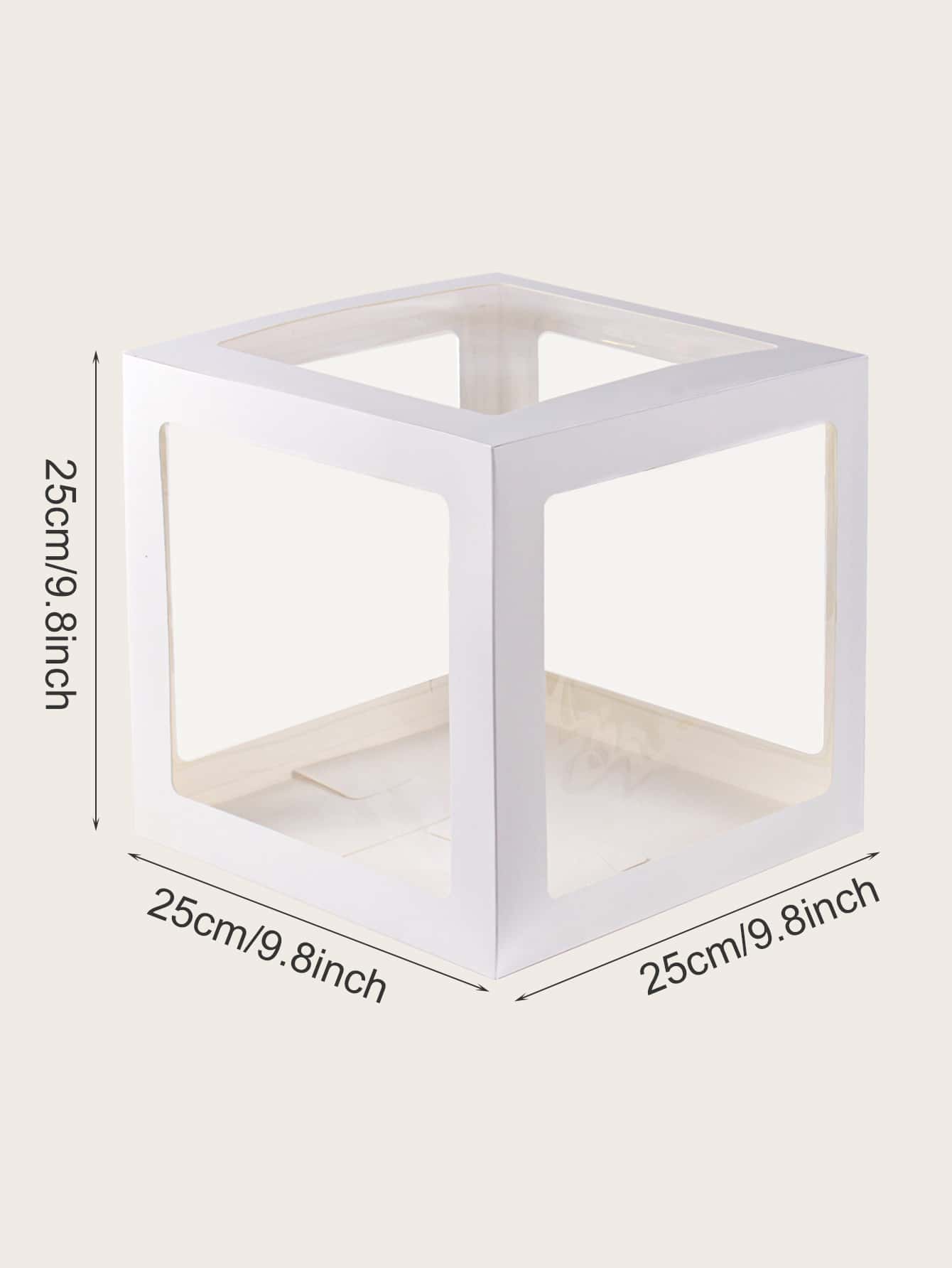 1pc 25cm Paper Balloon Box, Minimalist Transparent Square Party ...