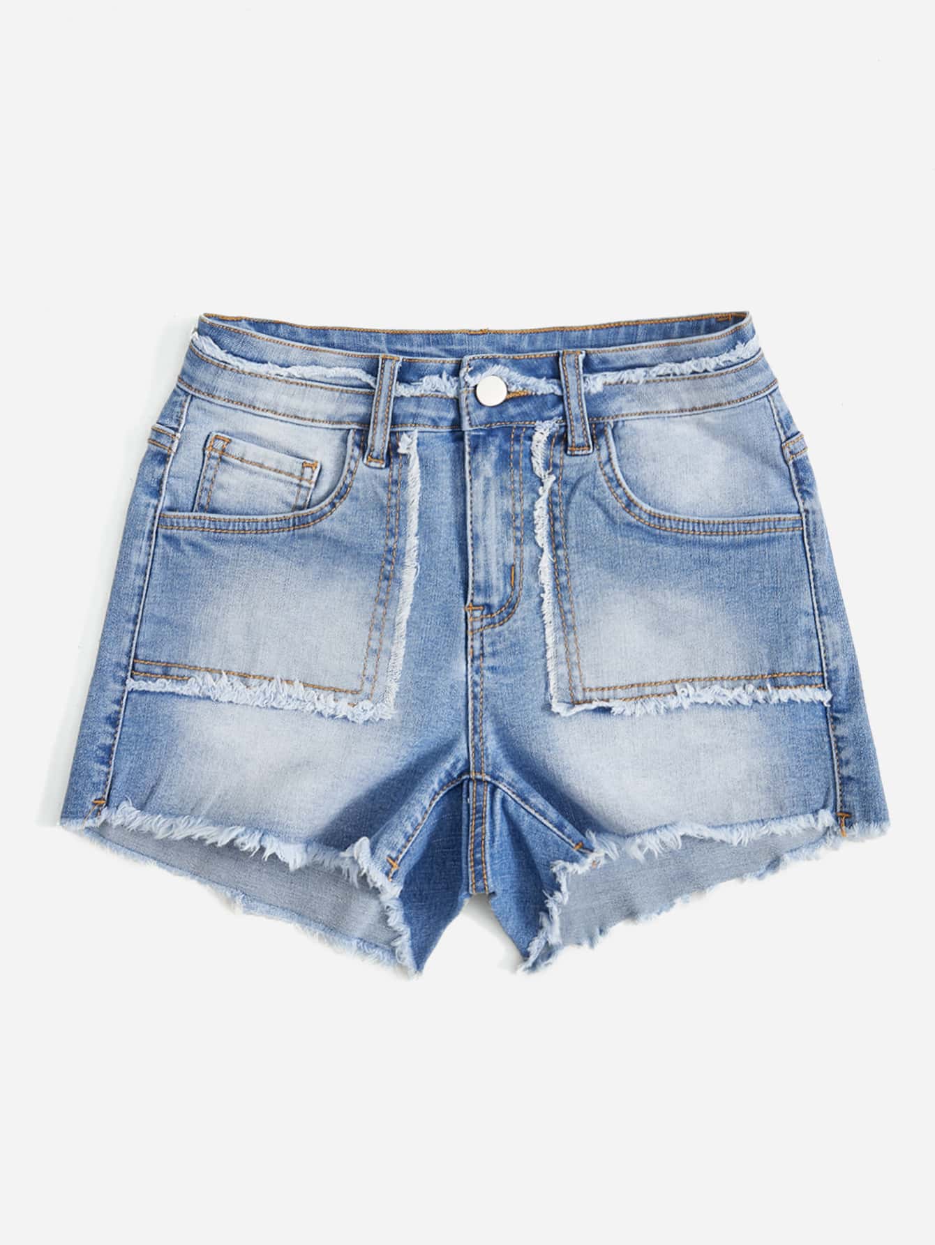 Raw Hem Denim Shorts | SHEIN USA