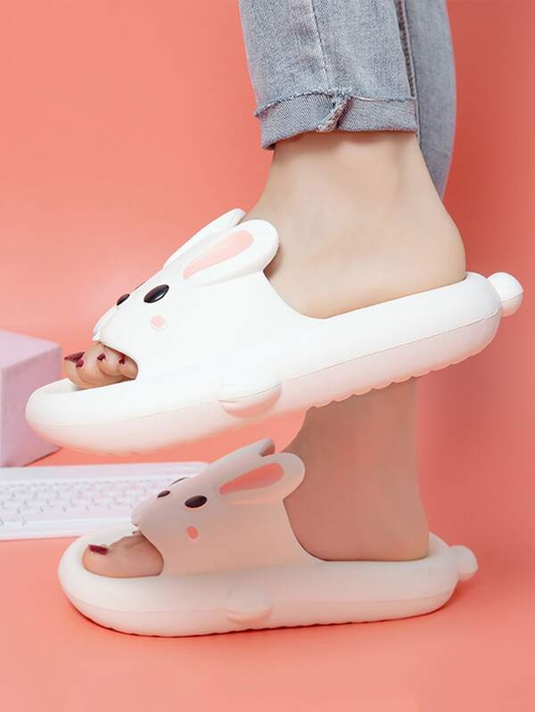 Women Single Band Cartoon Rabbit Slides, EVA Preppy Slides | SHEIN EUR