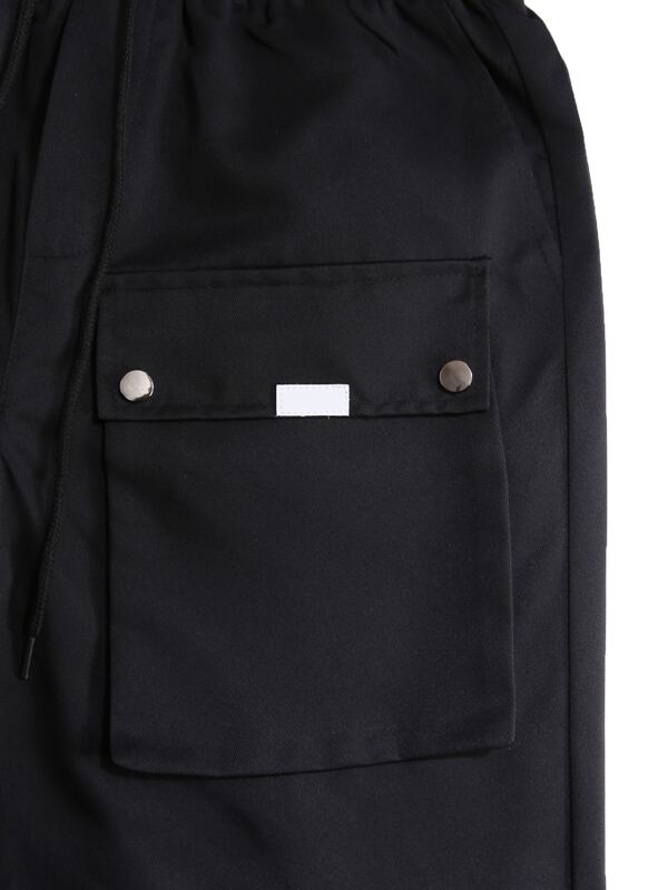 Manfinity EMRG Men Flap Pocket Side Drawstring Waist Cargo Trousers ...