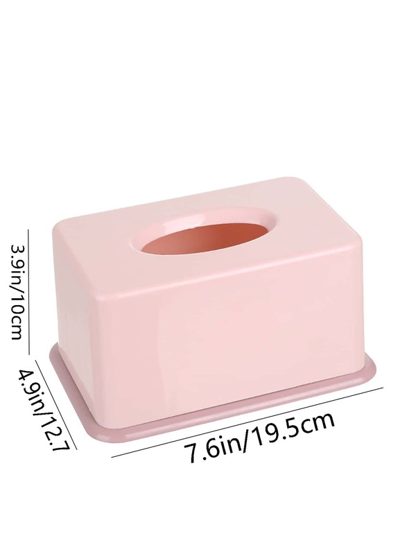 1pc Plastic Tissue Storage Box, Pink Tissue Box Cover Holder For Home ...