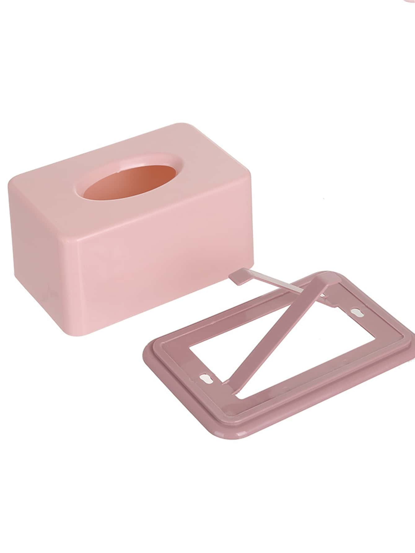 1pc Plastic Tissue Storage Box, Pink Tissue Box Cover Holder For Home ...