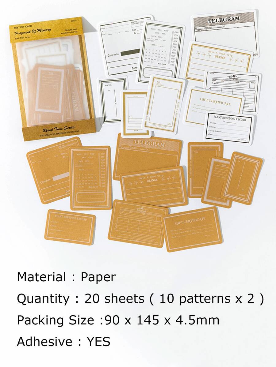 20pcs Square Decor Letter Design Writable Label Sticker, Minimalist ...