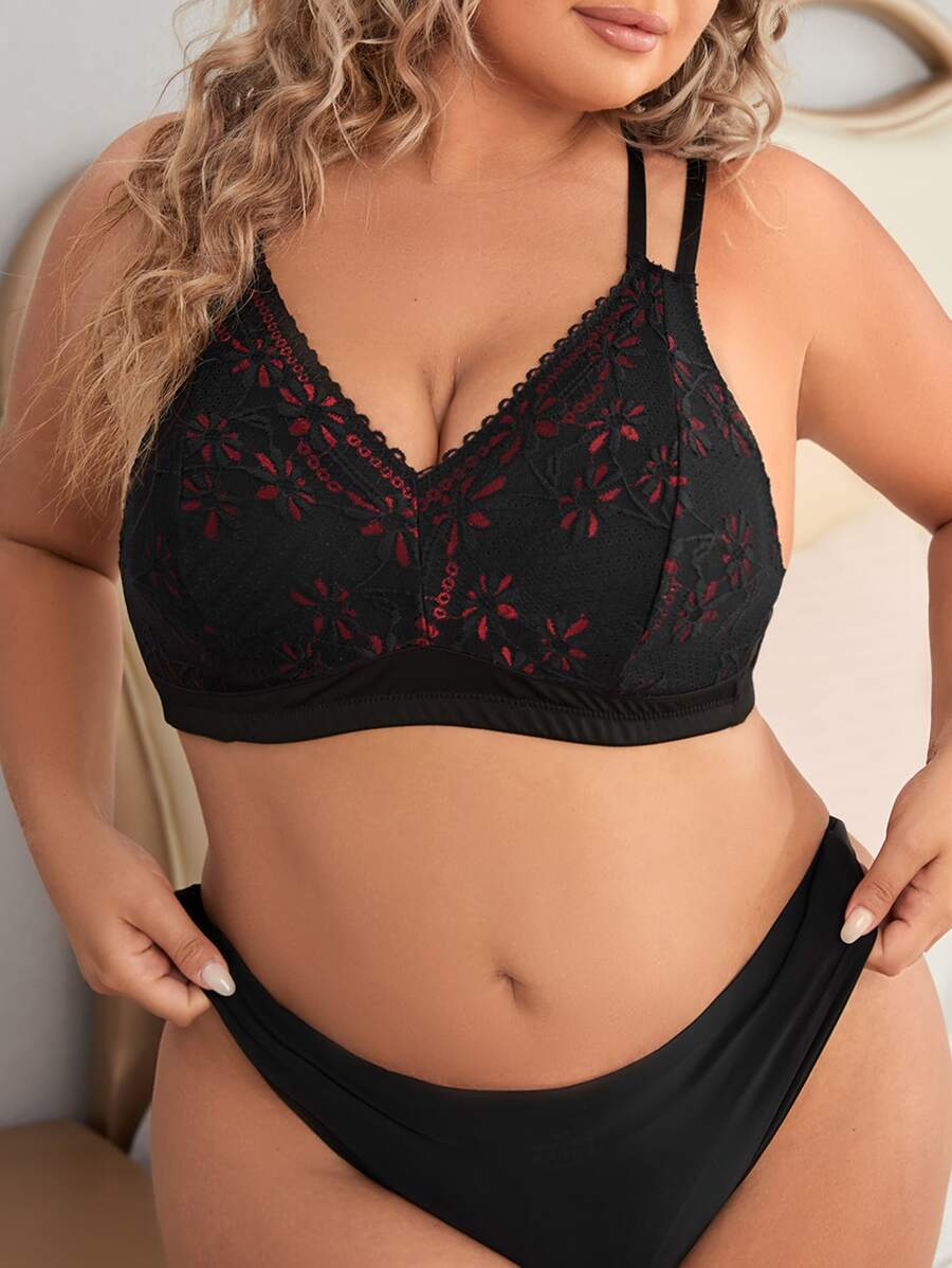 Plus Floral Lace Bralette | SHEIN USA