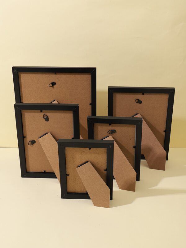 1pc Wooden Photo Frame With Random Inner Paper, Black Simple Photo ...