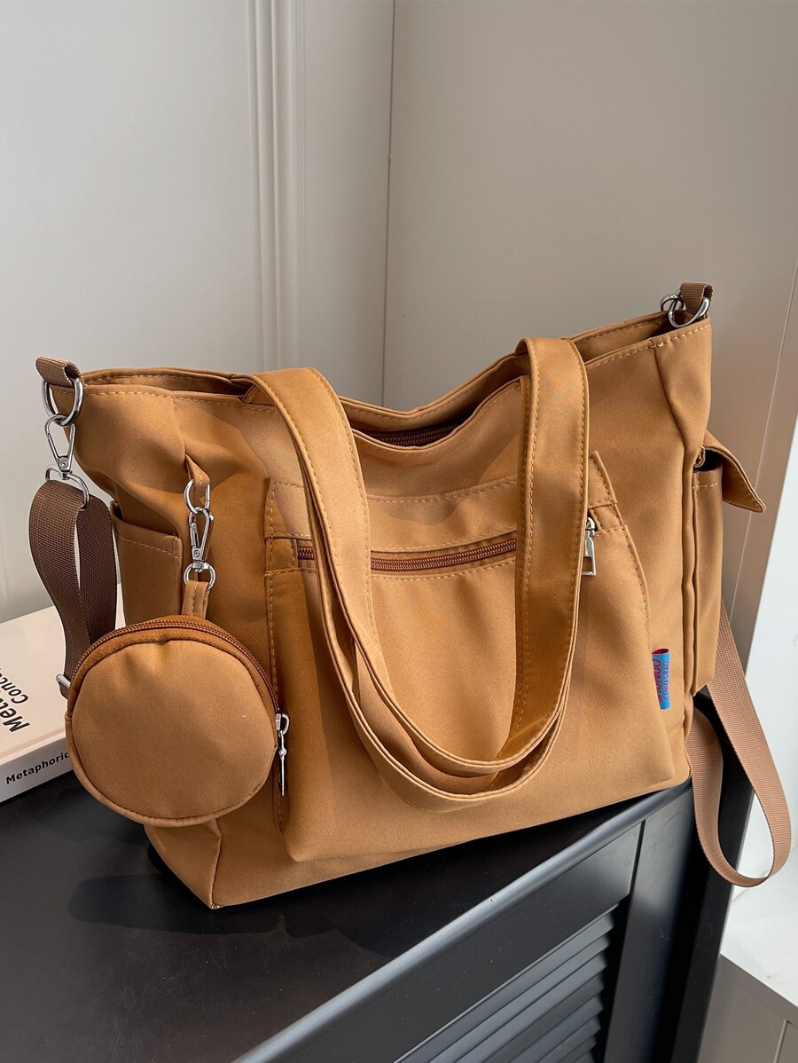 Minimalist Shopper Bag Nylon Small With Coin Purse For Shopping , Women ...