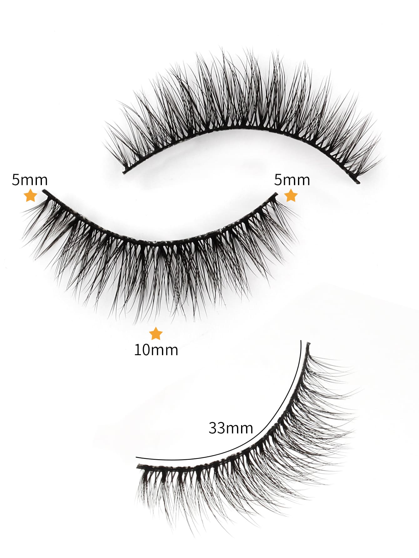 3pcs Naturally Short Eyelashes, Short 5-10 MM Slim Soft And Soft Fake ...