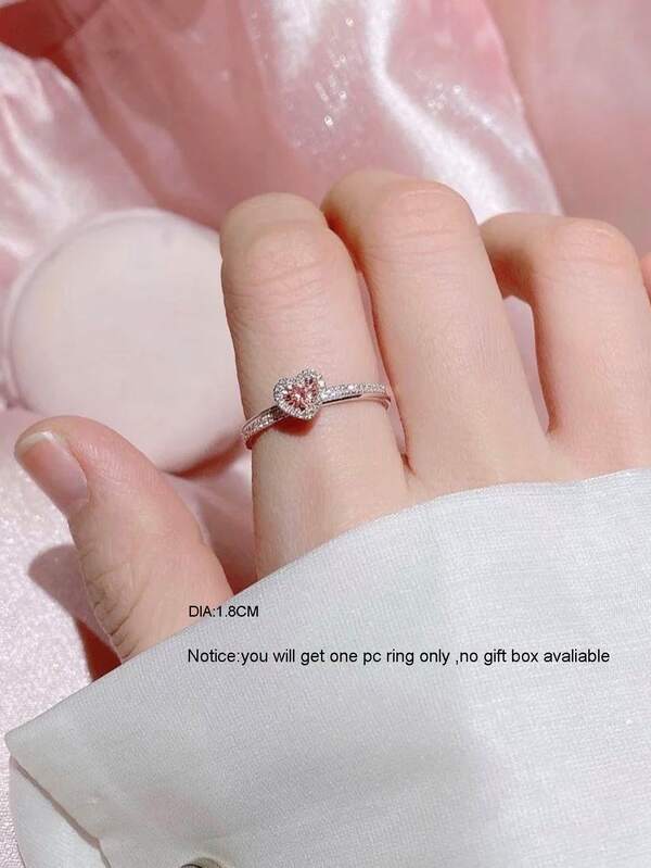 Rhinestone Heart Decor Ring | SHEIN