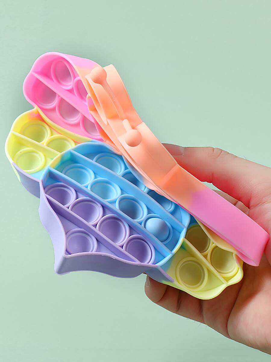 1pc Bee Shaped Push Pop Bubble, Cartoon Color Block Insect Shaped Push ...