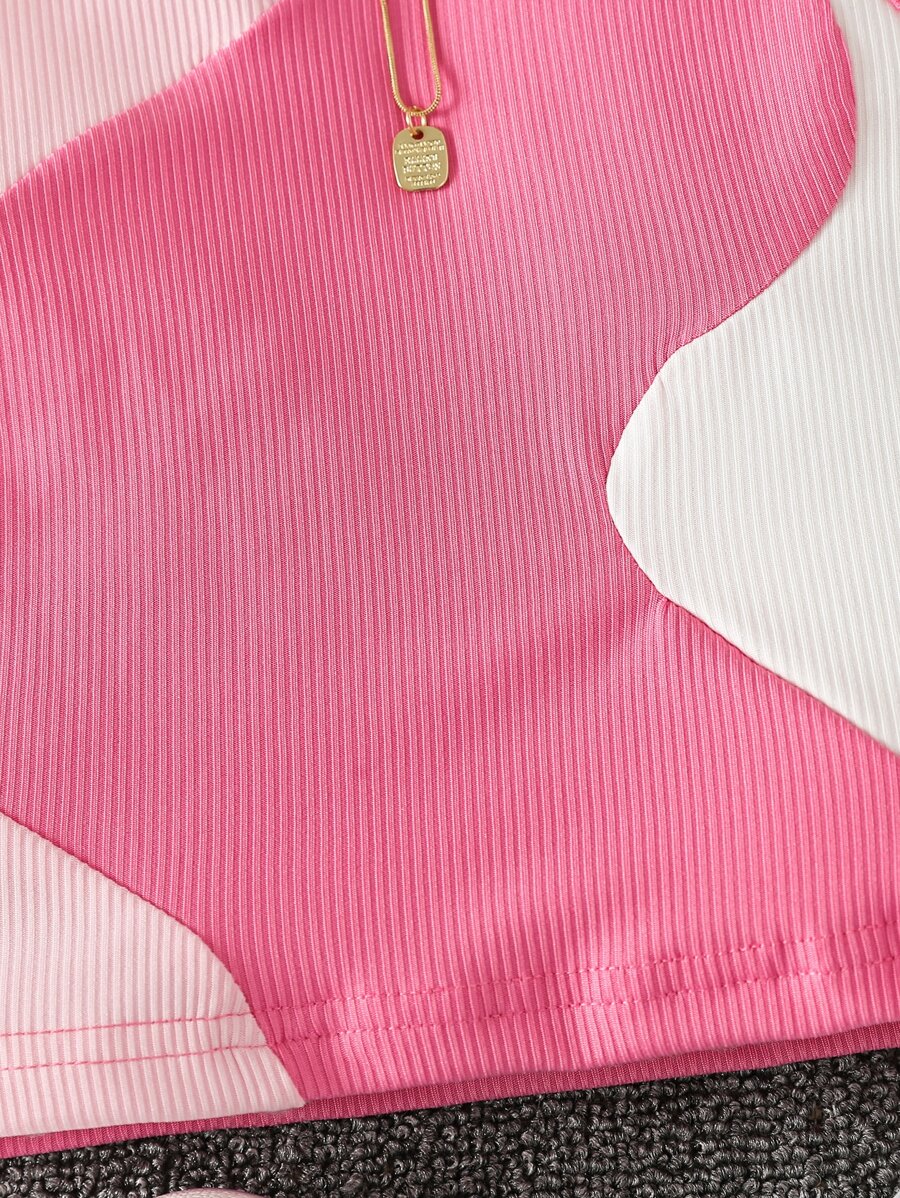 SHEIN Tween Girl Colorblock Ribbed Knit Tank Top | SHEIN USA