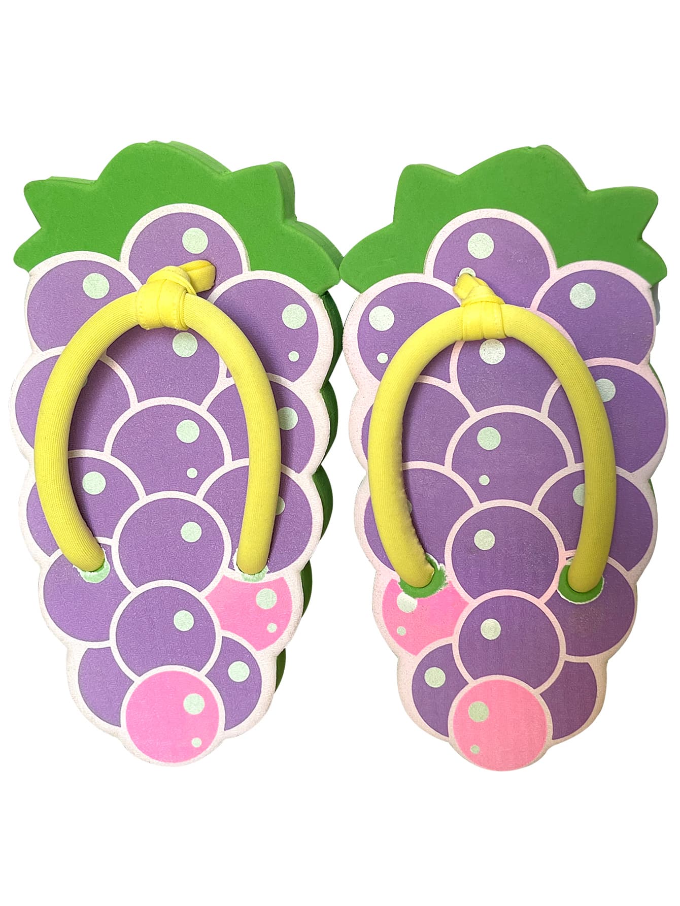 Women Grape Pattern Toe Post Flip-Flops, Preppy Fabric Flip Flops ...