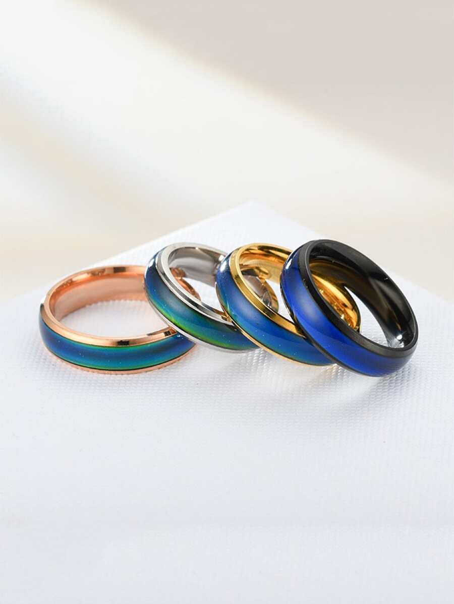 4pcs Holographic Ring | SHEIN USA