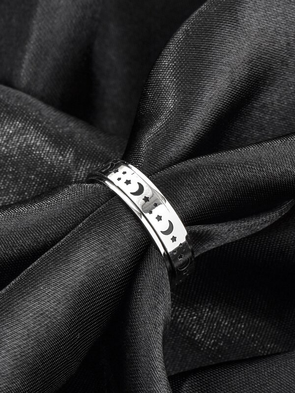 Moon & Star Pattern Ring | SHEIN UK