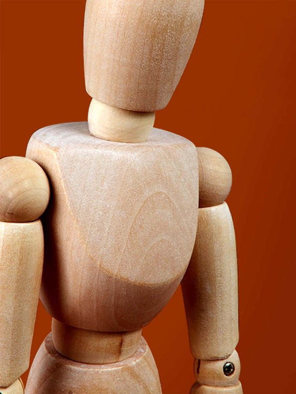 1pc 14 CM Figure Design Decoration Craft, Simple Wood Adjustable Doll ...