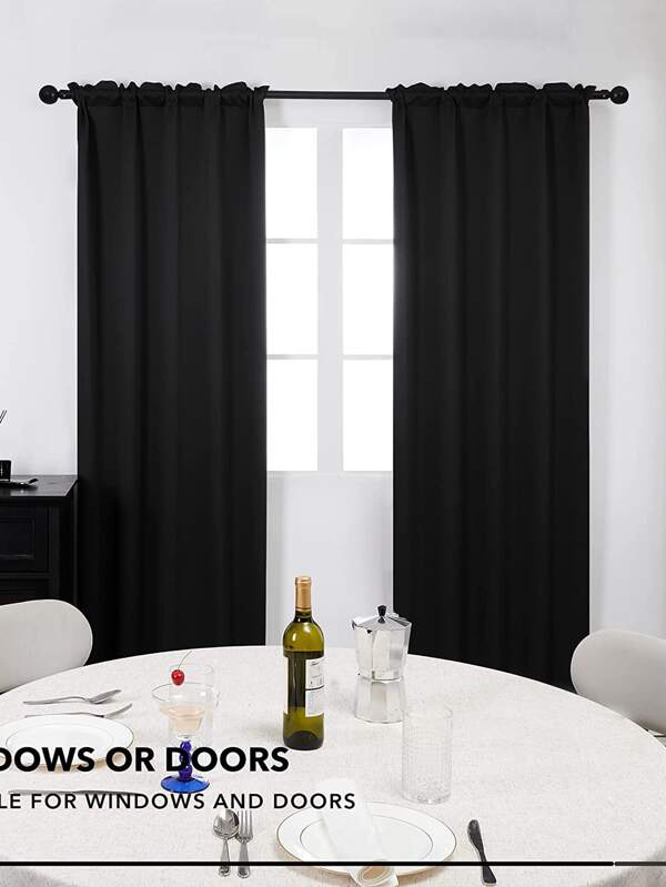 Solid Color Single Panel Curtain, Minimalist Polyester Single Panel ...