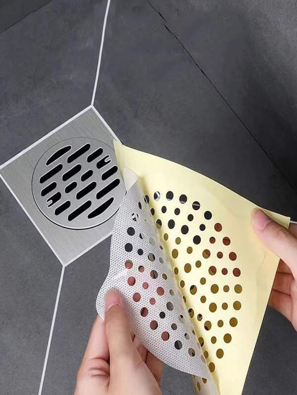 10pcs Disposable Floor Drain Sticker, Simple White Waterproof Floor ...