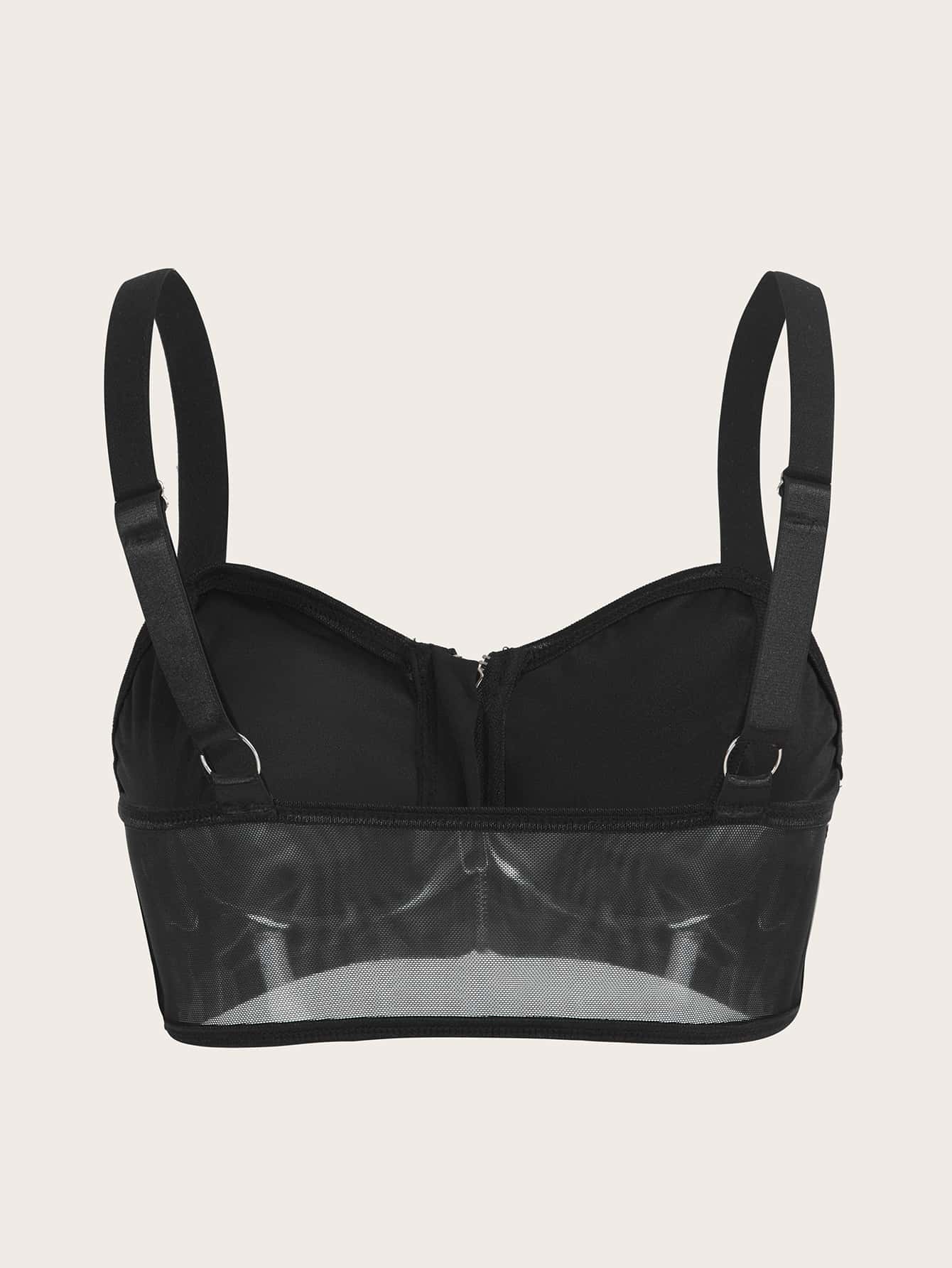 ROMWE Grunge Punk Zip Up PU Leather Bralette | SHEIN UK