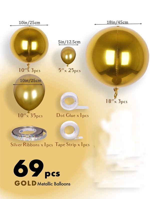 69pcs Metallic Balloon Set | SHEIN USA